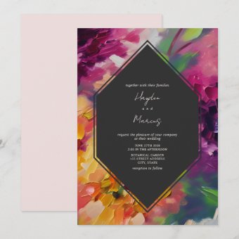 Floral Multicolor Botanical Wedding Invitation | Zazzle
