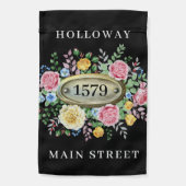 Floral Name and Address Garden Flag | Zazzle