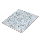 Floral Nature Vintage Blue Pattern Tile | Zazzle