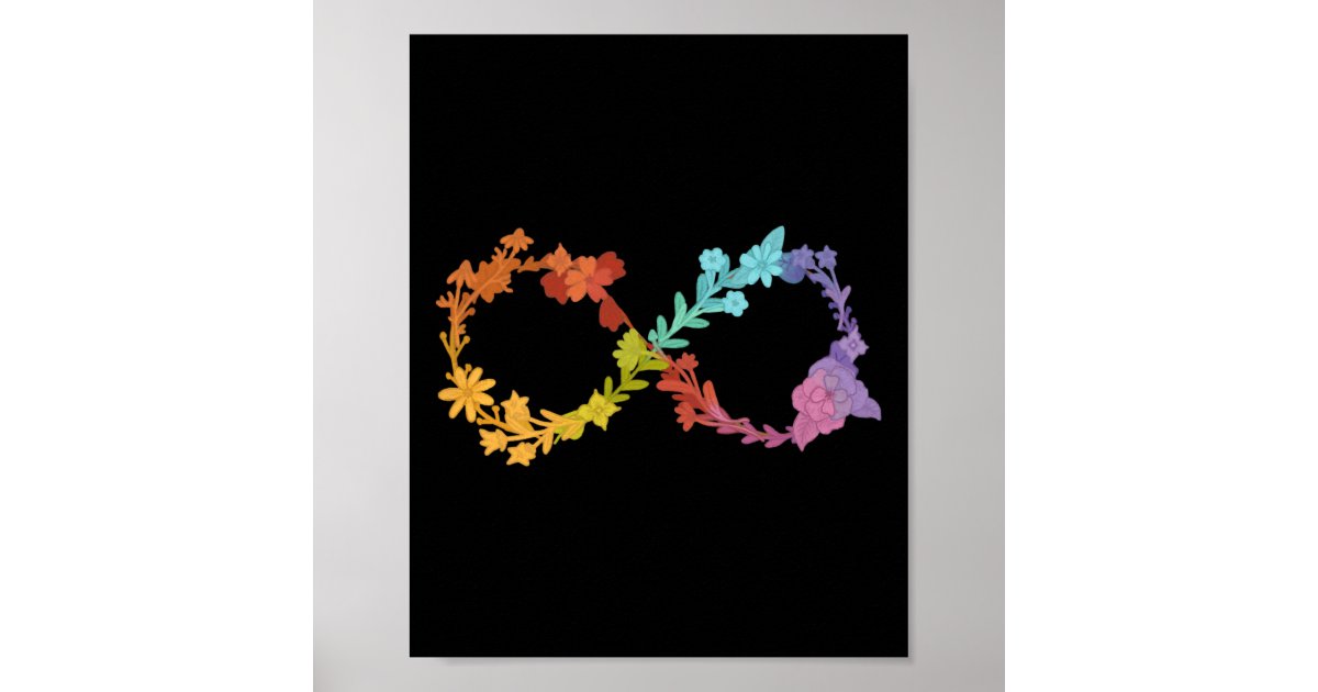 Floral Neurodiversity Infinity Symbol Autism Aware Poster | Zazzle