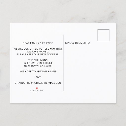 Floral New Address Moving Announcement Postcard | Zazzle