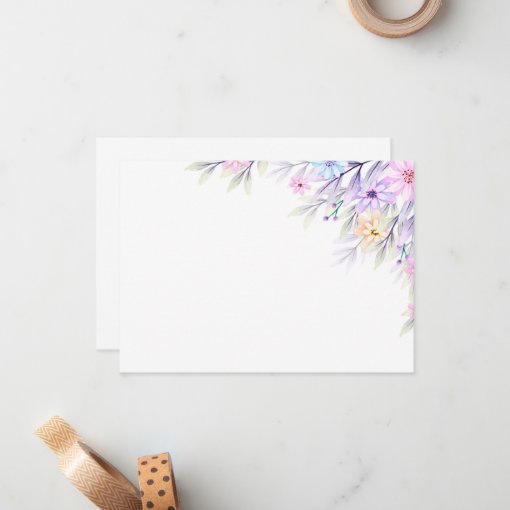 Floral Note Card | Zazzle