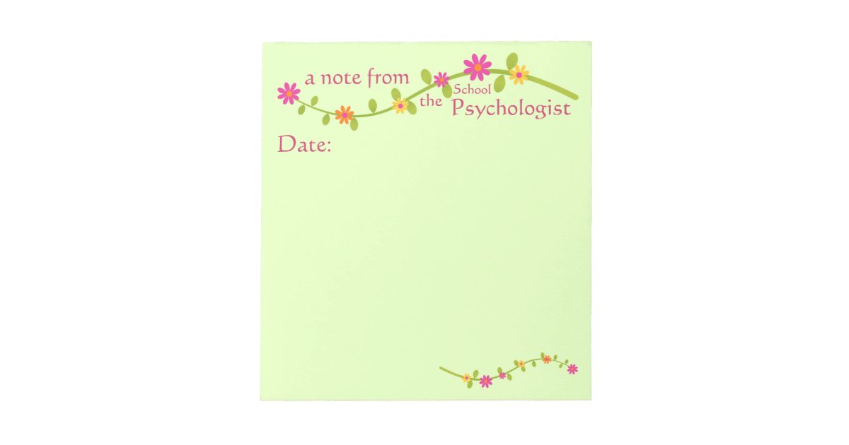 Floral Note from the School Psychologist | Zazzle