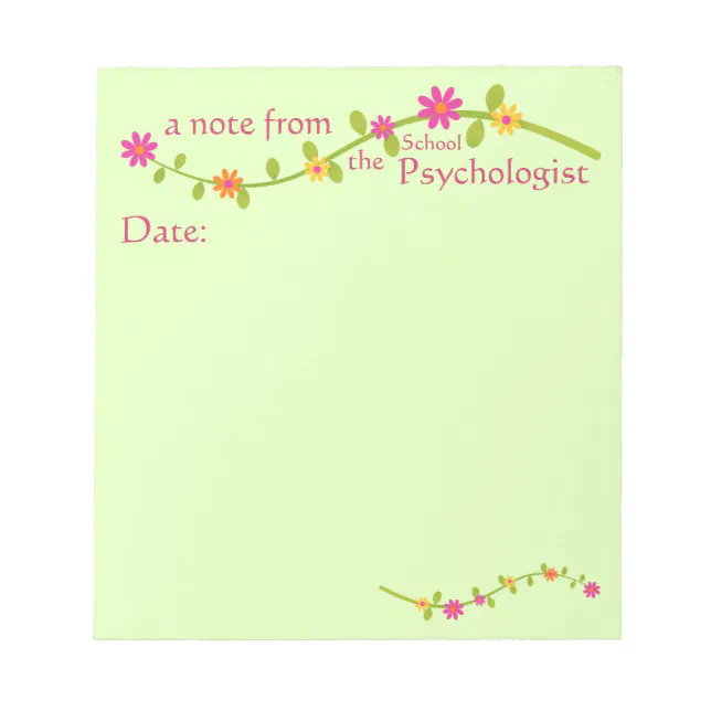 Floral Note from the School Psychologist | Zazzle