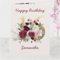 Floral Number 16 Personalized 16th Birthday Card | Zazzle