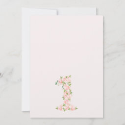 Floral Number Bunny Rabbit 1st Birthday Invitation | Zazzle