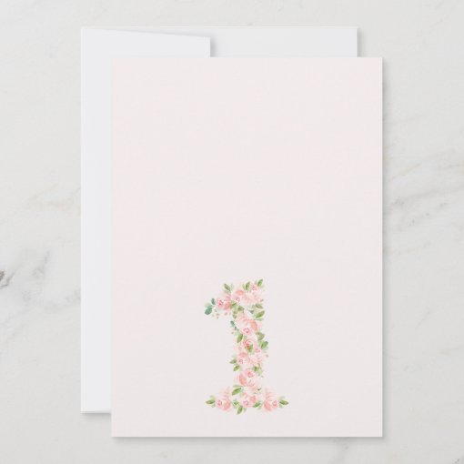 Floral Number Bunny Rabbit 1st Birthday Invitation | Zazzle
