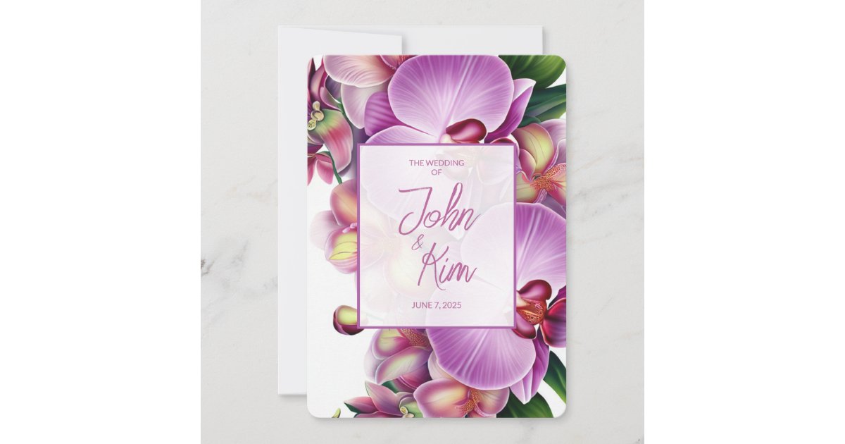 Floral Orchids Wedding Invitation | Zazzle