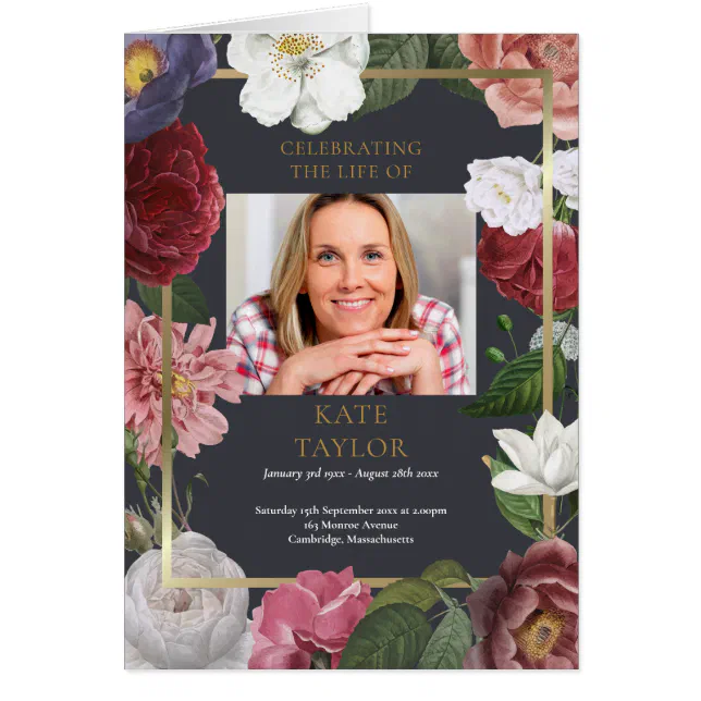 Floral Order Of Service Funeral Memorial Program | Zazzle
