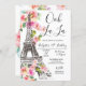 Floral Paris Eiffel Tower Birthday Invitation | Zazzle