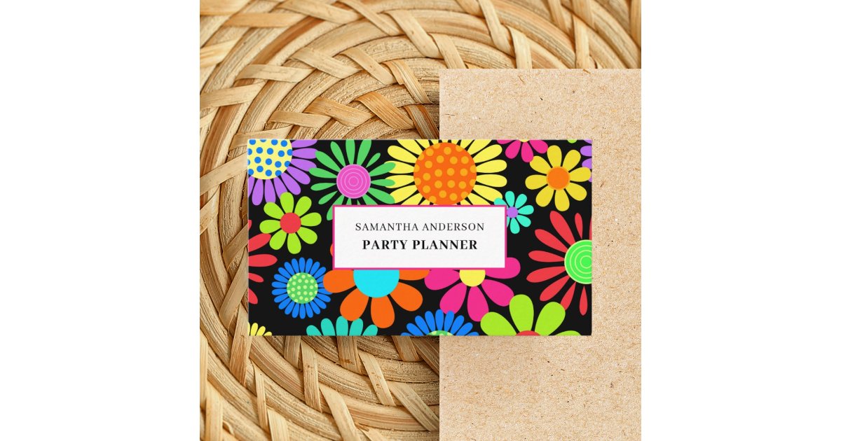 Floral Party Planner Business Card | Zazzle