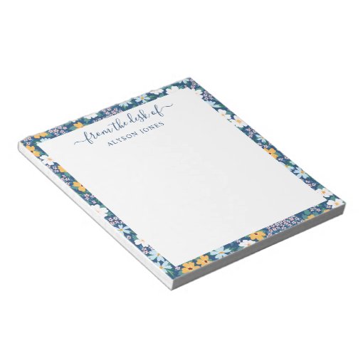 Floral Pattern Border From the Desk of Notepad | Zazzle