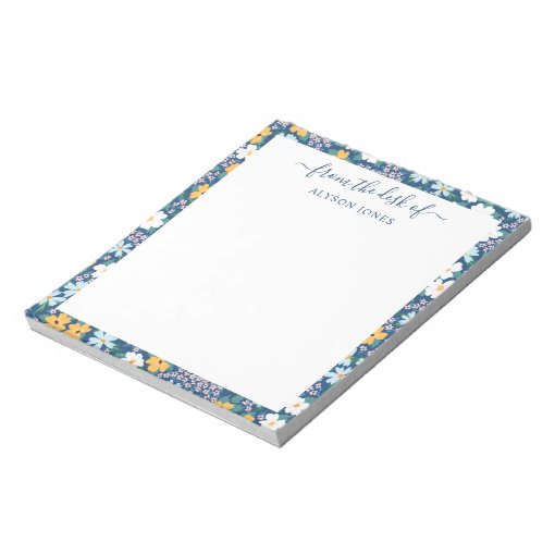 Floral Pattern Border From the Desk of Notepad | Zazzle