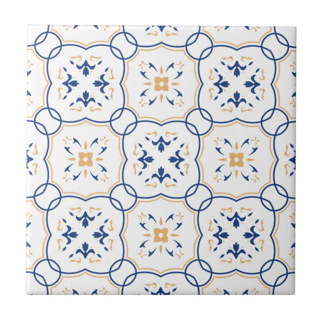 Floral Pattern Ceramic Tile | Zazzle