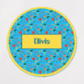 Floral pattern custom Turquoise kids Labels | Zazzle