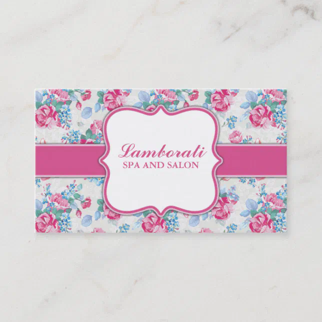 Floral Pattern Elegant Fashion Designer Stylist Business Card | Zazzle
