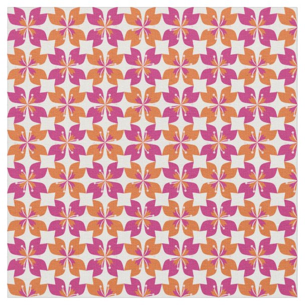Cherry Blossom Flowers Pattern Fabric | Zazzle.com