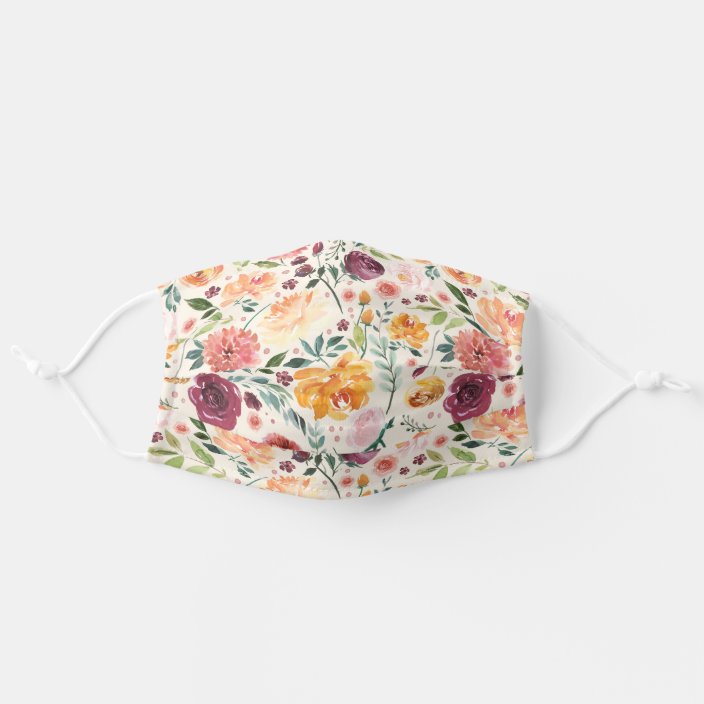 Floral Pattern Face Mask, Woman Adult Cloth Face Mask | Zazzle.com