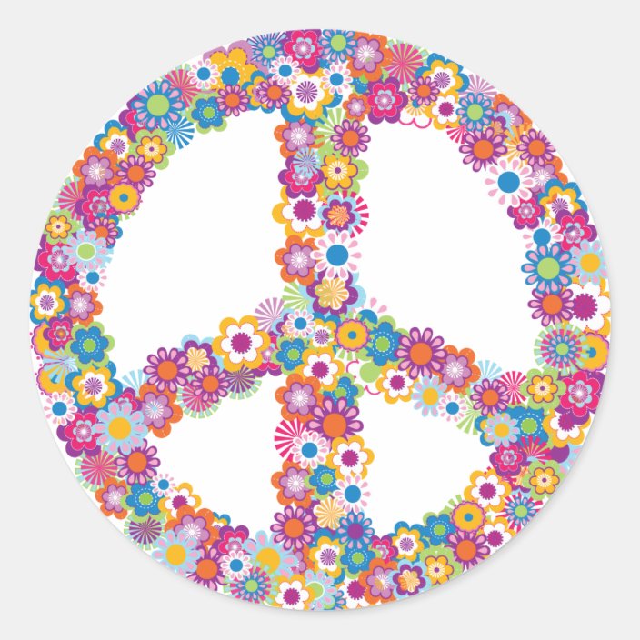 Floral Peace Sign Stickers | Zazzle.com