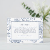 Floral Periwinkle Elegant Wedding Details Card | Zazzle