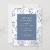 Floral Periwinkle Elegant Wedding Invitation | Zazzle