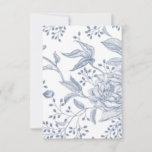 Floral Periwinkle Elegant Wedding Thank You Insert RSVP Card | Zazzle