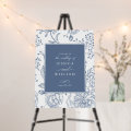 Floral Periwinkle Elegant Wedding Welcome Sign | Zazzle