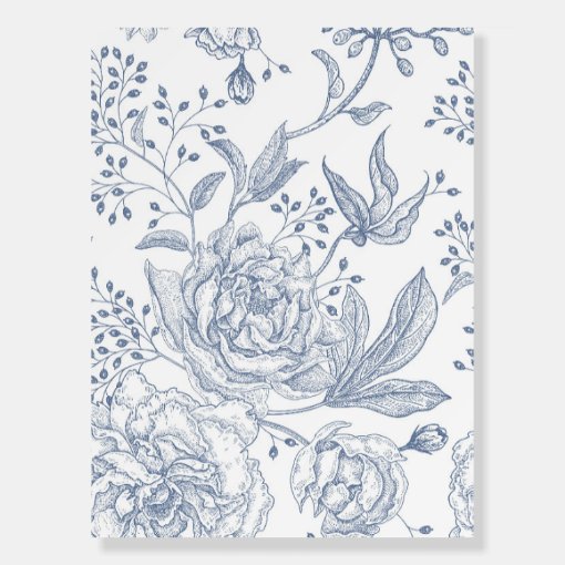 Floral Periwinkle Elegant Wedding Welcome Sign | Zazzle