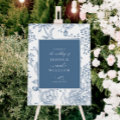 Floral Periwinkle Elegant Wedding Welcome Sign | Zazzle