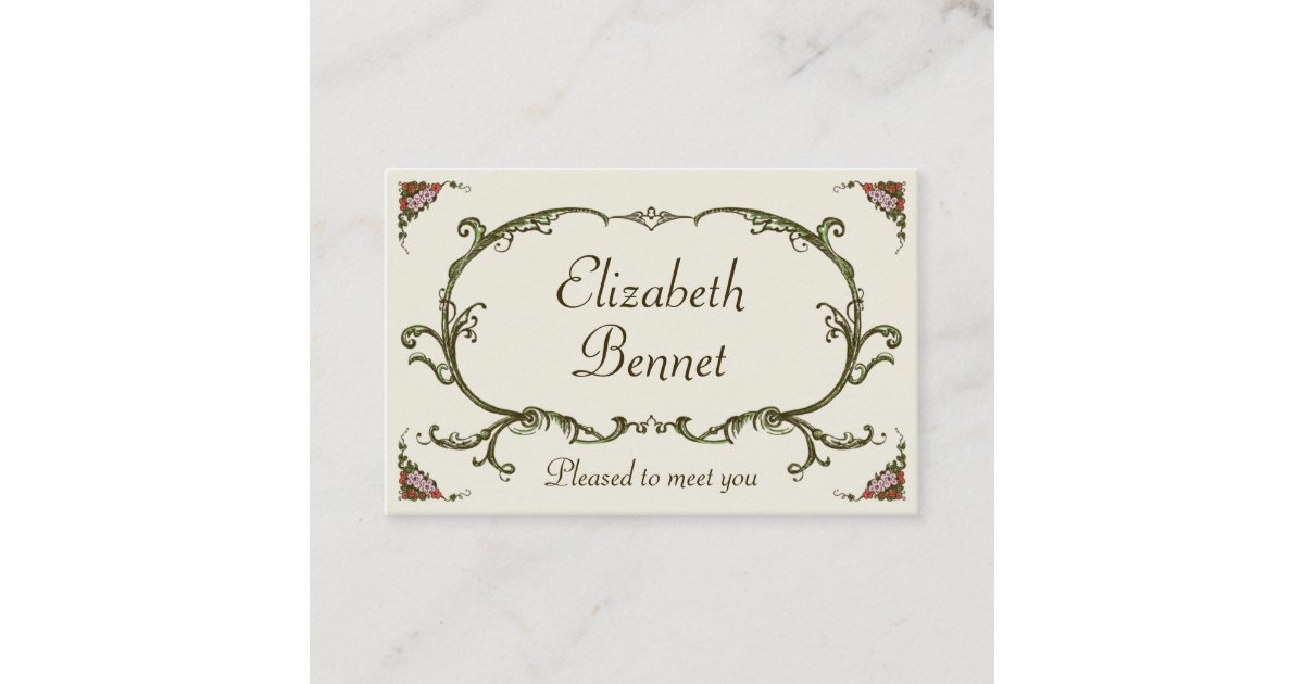Floral Personal Vintage Victorian Business Card | Zazzle