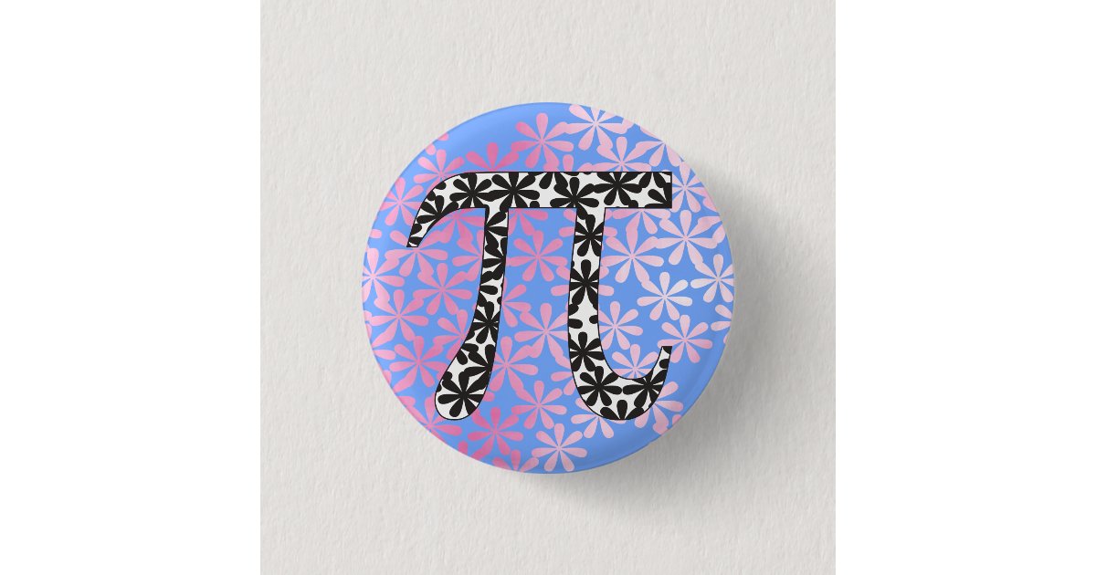 Floral Pi Symbol Pinback Button | Zazzle