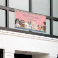 Floral Pink Dog Grooming Salon Promotional Banner | Zazzle