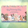 Floral Pink Dog Grooming Salon Promotional Window Cling | Zazzle