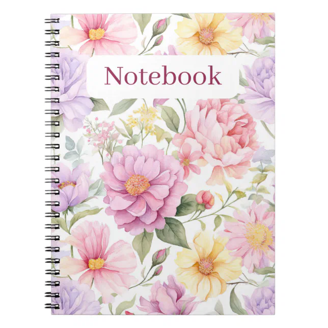 Floral Pink Dreamy Notebook | Zazzle