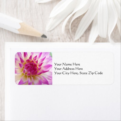 Floral Pink Flower Address Name labels stickers | Zazzle