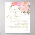 Floral Pink Gold Calligraphy Ring Game Sign | Zazzle