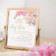 Floral Pink Gold Calligraphy Ring Game Sign | Zazzle