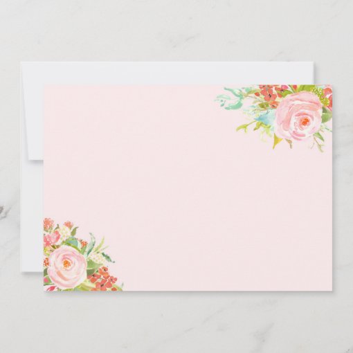 Floral Pink Gold Thank You Card Pink & Gold | Zazzle