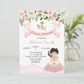 Floral Pink Mexican Girl Holy Communion Invitation | Zazzle