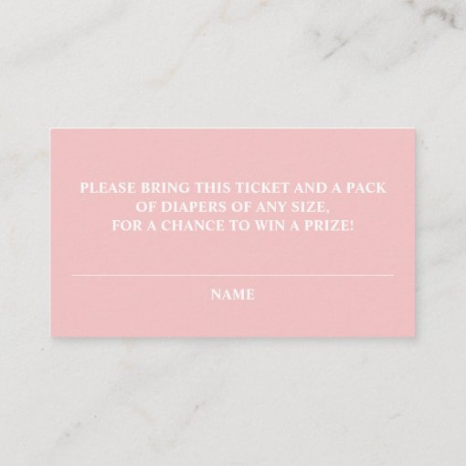 Floral Pink Rose Baby Shower Diaper Raffle Ticket Enclosure Card | Zazzle