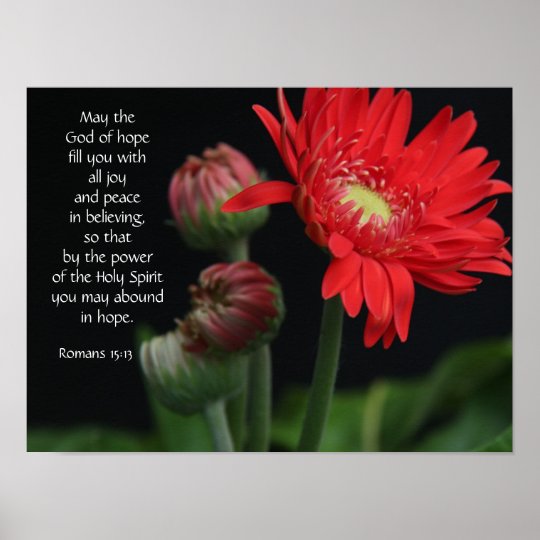 Floral Poster w/ Bible verse about hope and faith | Zazzle.com