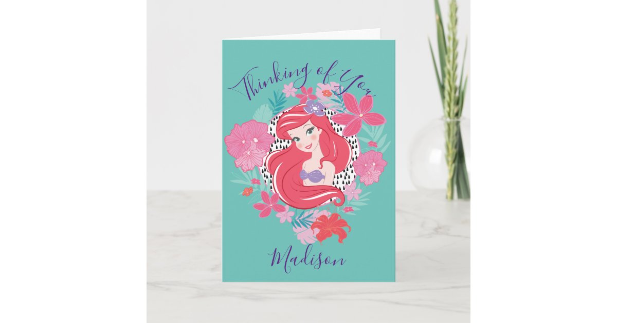 Floral Princess Ariel Card | Zazzle