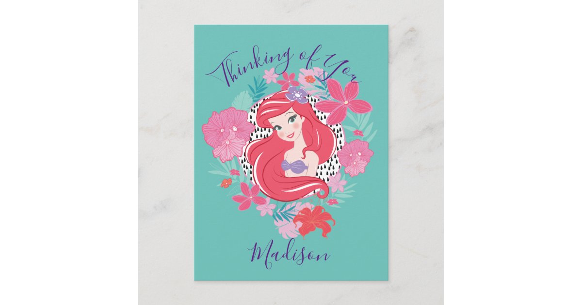 Floral Princess Ariel Postcard | Zazzle