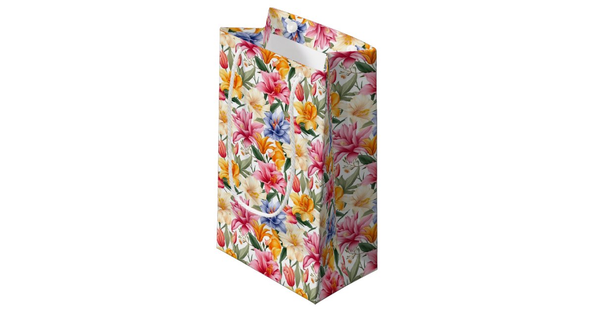 Floral Print Gift Bag | Zazzle