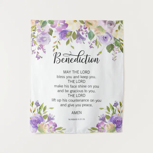 Floral Purple PRAYER Church Wedding BACKDROP | Zazzle