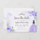 Floral Purple Silver Princess Birthday Quinceanera Save The Date | Zazzle