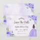 Floral Purple Silver Princess Birthday Quinceanera Save The Date | Zazzle