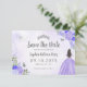 Floral Purple Silver Princess Birthday Quinceanera Save The Date | Zazzle