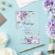 Floral Purple Watercolor Modern Wedding Acrylic Invitations | Zazzle