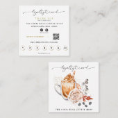 Floral QR . Cafe Coffee Bean Espresso Rewards Loyalty Card | Zazzle